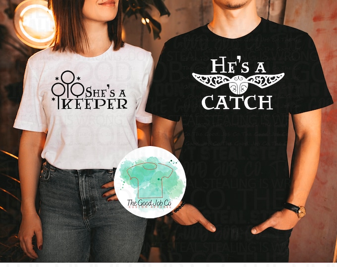 Shes a Keeper, Hes a Catch Matching Shirts, Customizable Couples Shirts ...