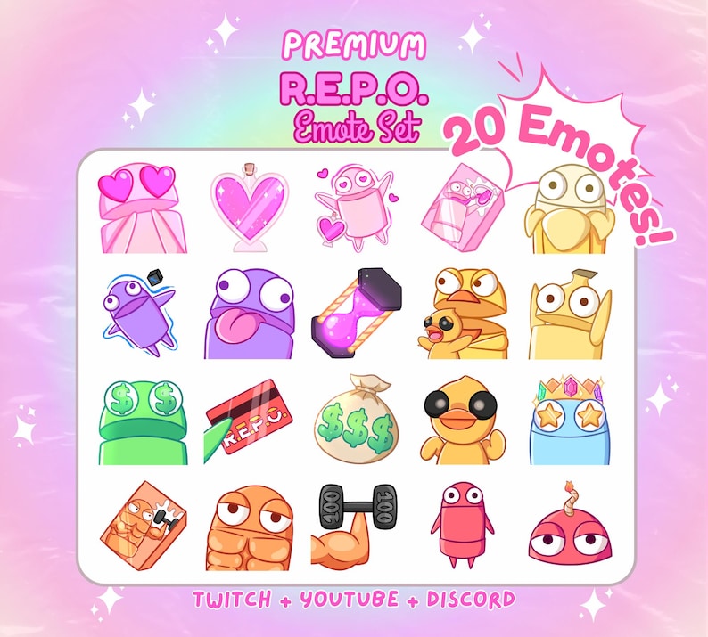 R.E.P.O Premium Static Emote Set Twitch Youtube Discord Streams - Etsy