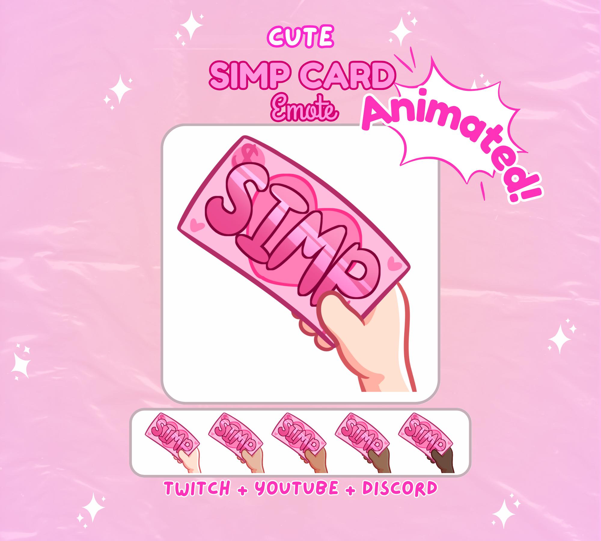 Animated Pink SIMP CARD Twitch Youtube Emote - Etsy
