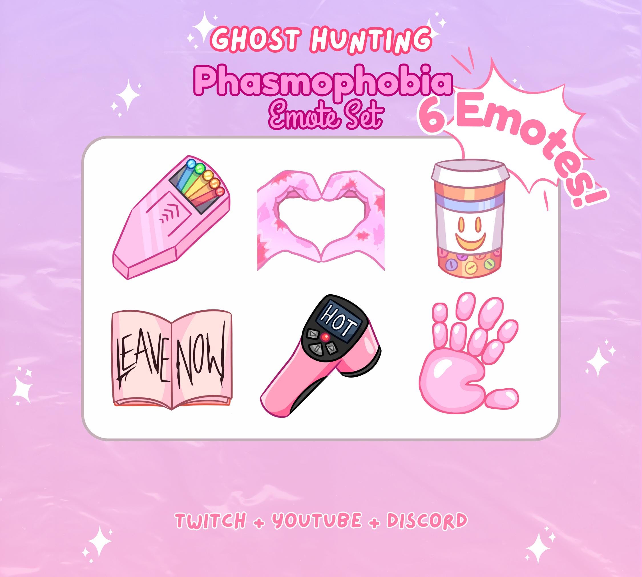 Phasmophobia Pink Ghost Twitch Youtube Emote Set - Etsy