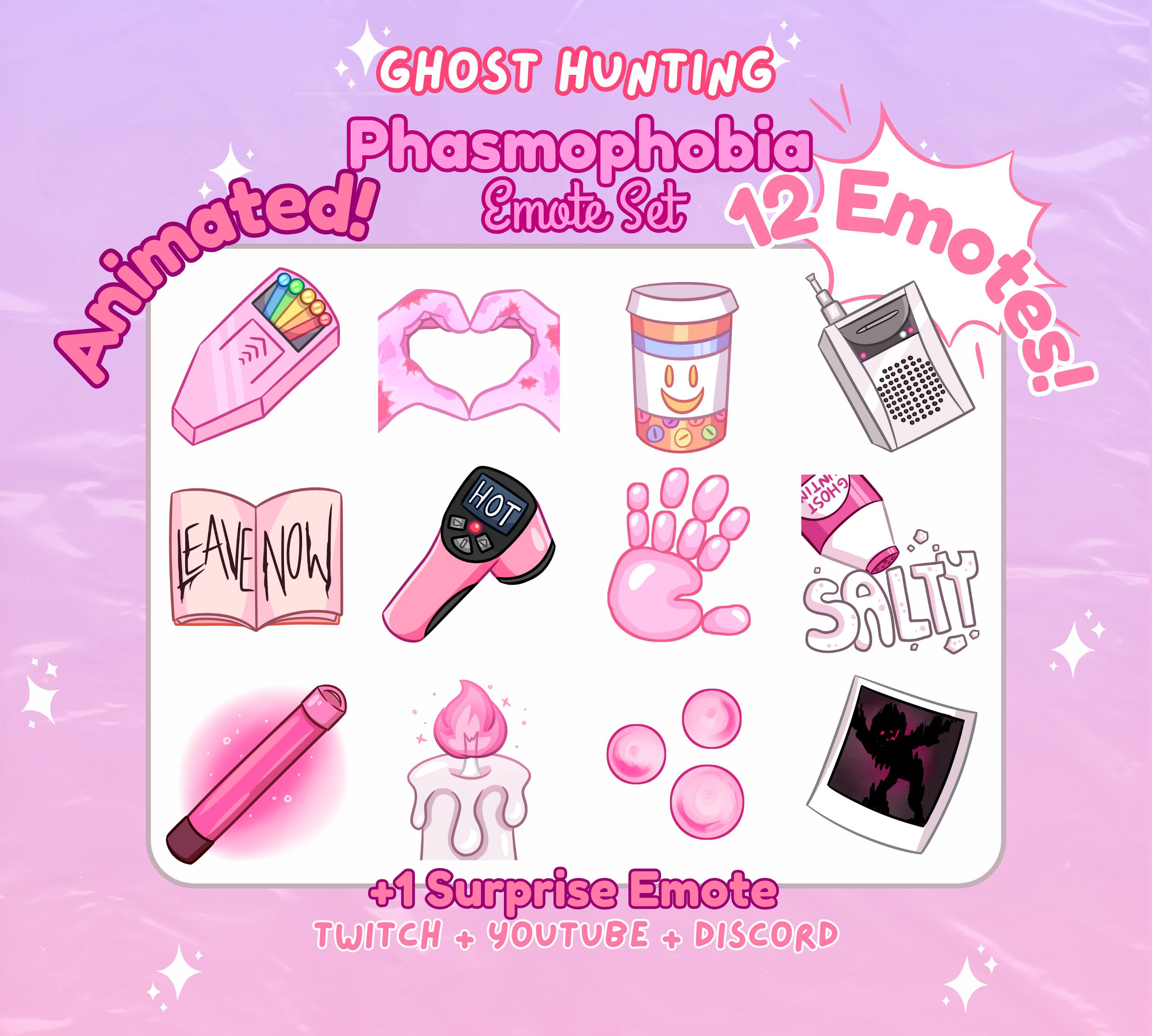 Premium Phasmophobia Pink Ghost Twitch Youtube Emote Set - Etsy