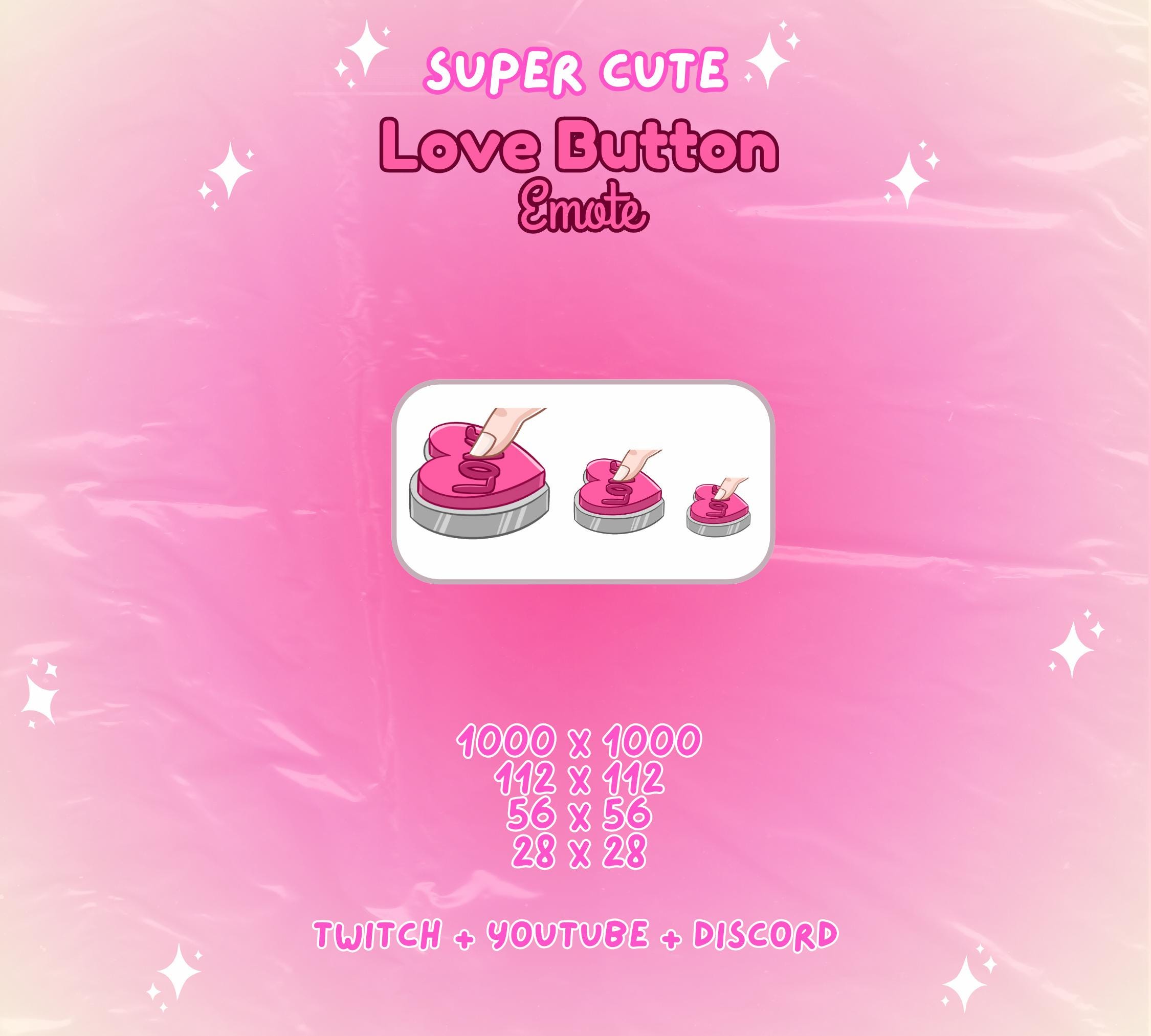Animated Pink Love Button Twitch Youtube Emote - Etsy