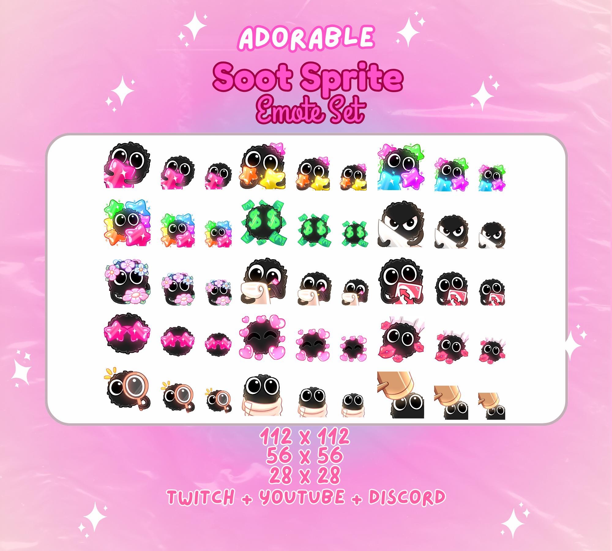 Premium Soot Sprite Twitch Youtube Emote Set - Etsy