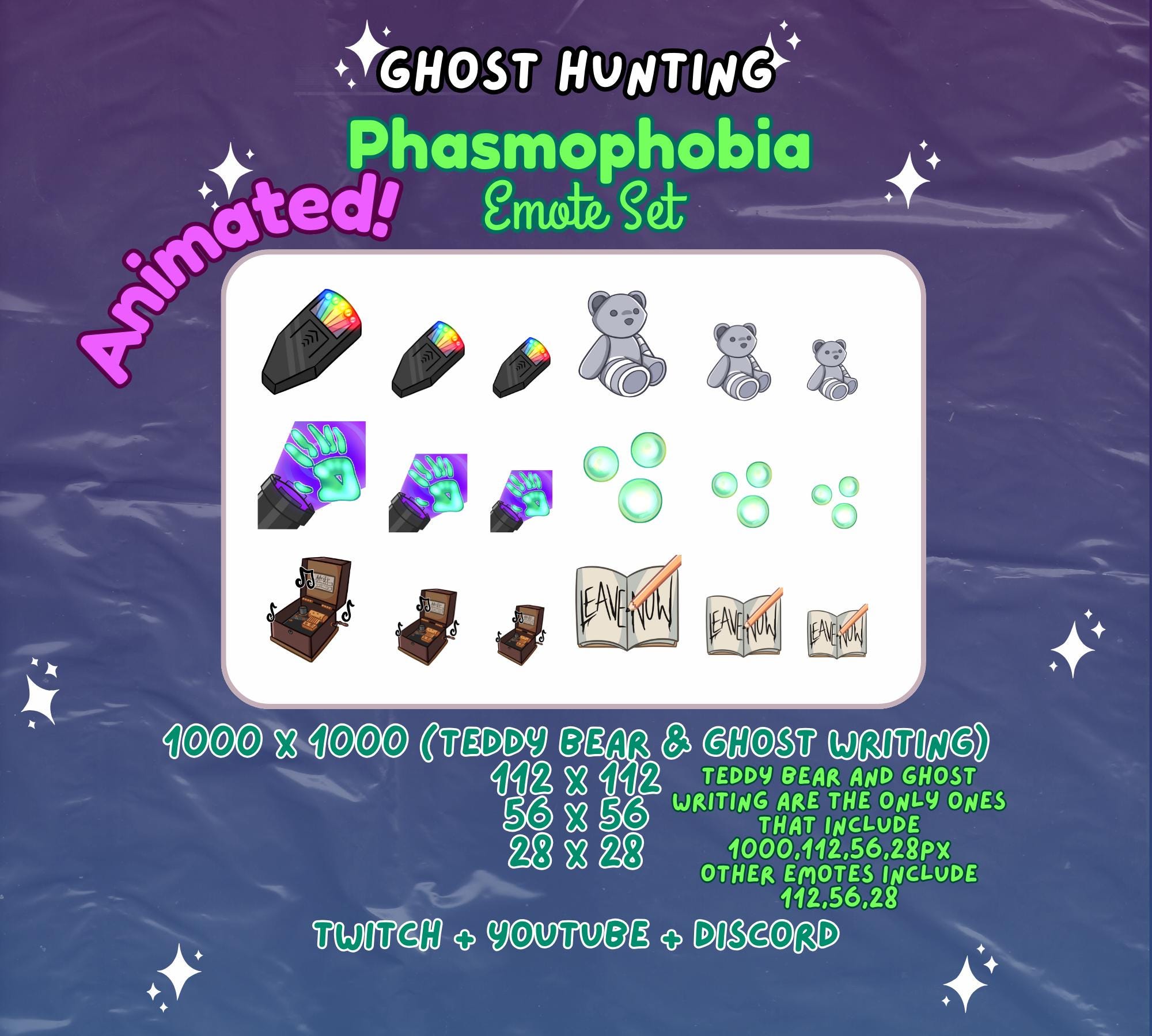 Animated Phasmophobia Ghost Twitch Youtube Emote Set - Etsy