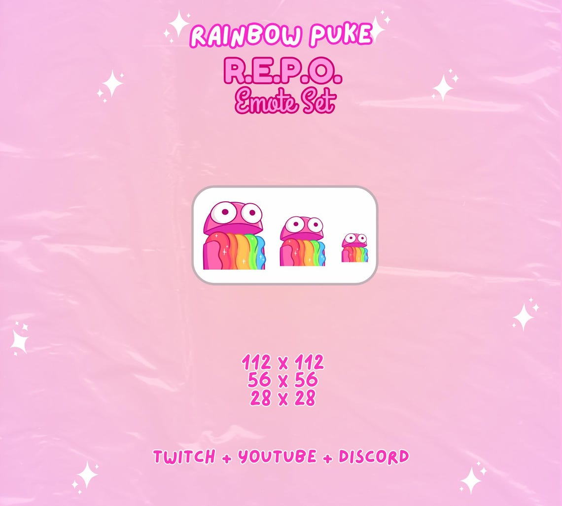 R.E.P.O Rainbow Puke Animated Emote Twitch Youtube Discord Streams - Etsy