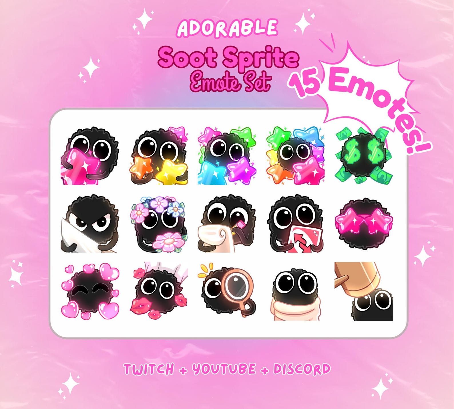 Premium Soot Sprite Twitch Youtube Emote Set - Etsy