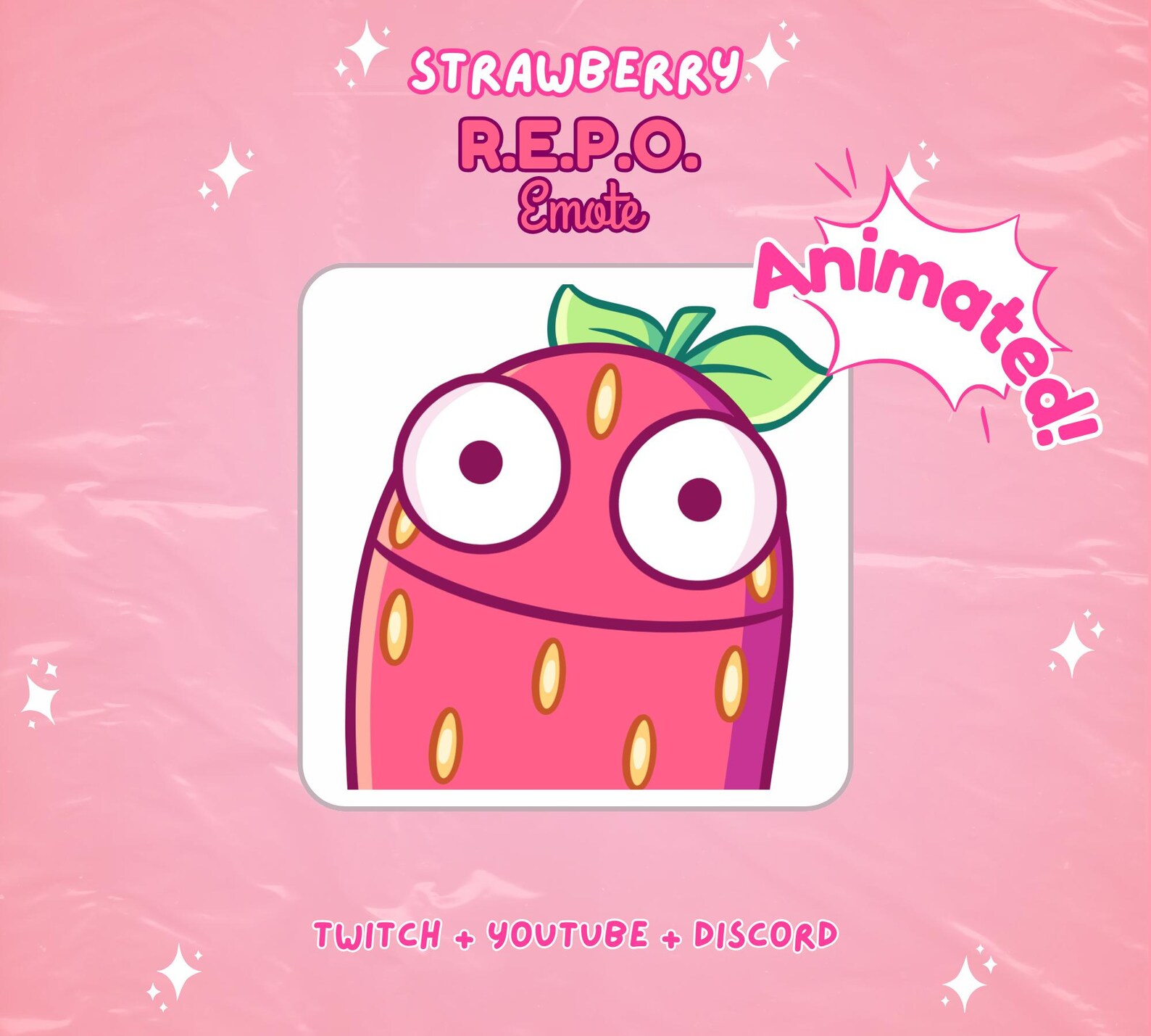 R.E.P.O Strawberry Animated Emote Twitch Youtube Discord Streams - Etsy