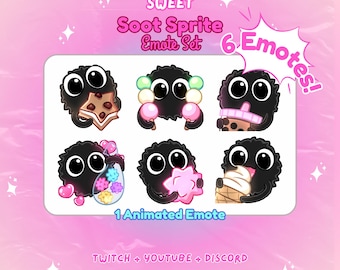 Heart & Star Soot Sprite Emote Set | Twitch Youtube Discord P2U Premade ...