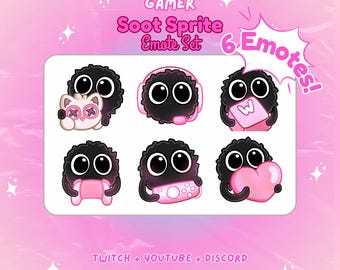 Heart & Star Soot Sprite Emote Set | Twitch Youtube Discord P2U Premade ...