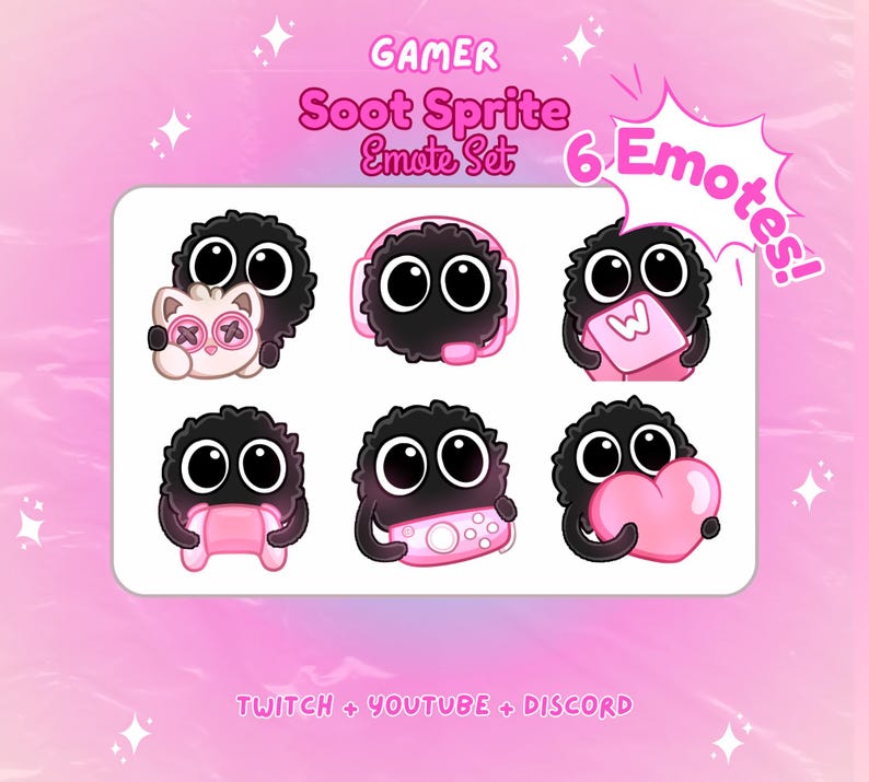 Gaming Soot Sprite Twitch Youtube Emote Set - Etsy