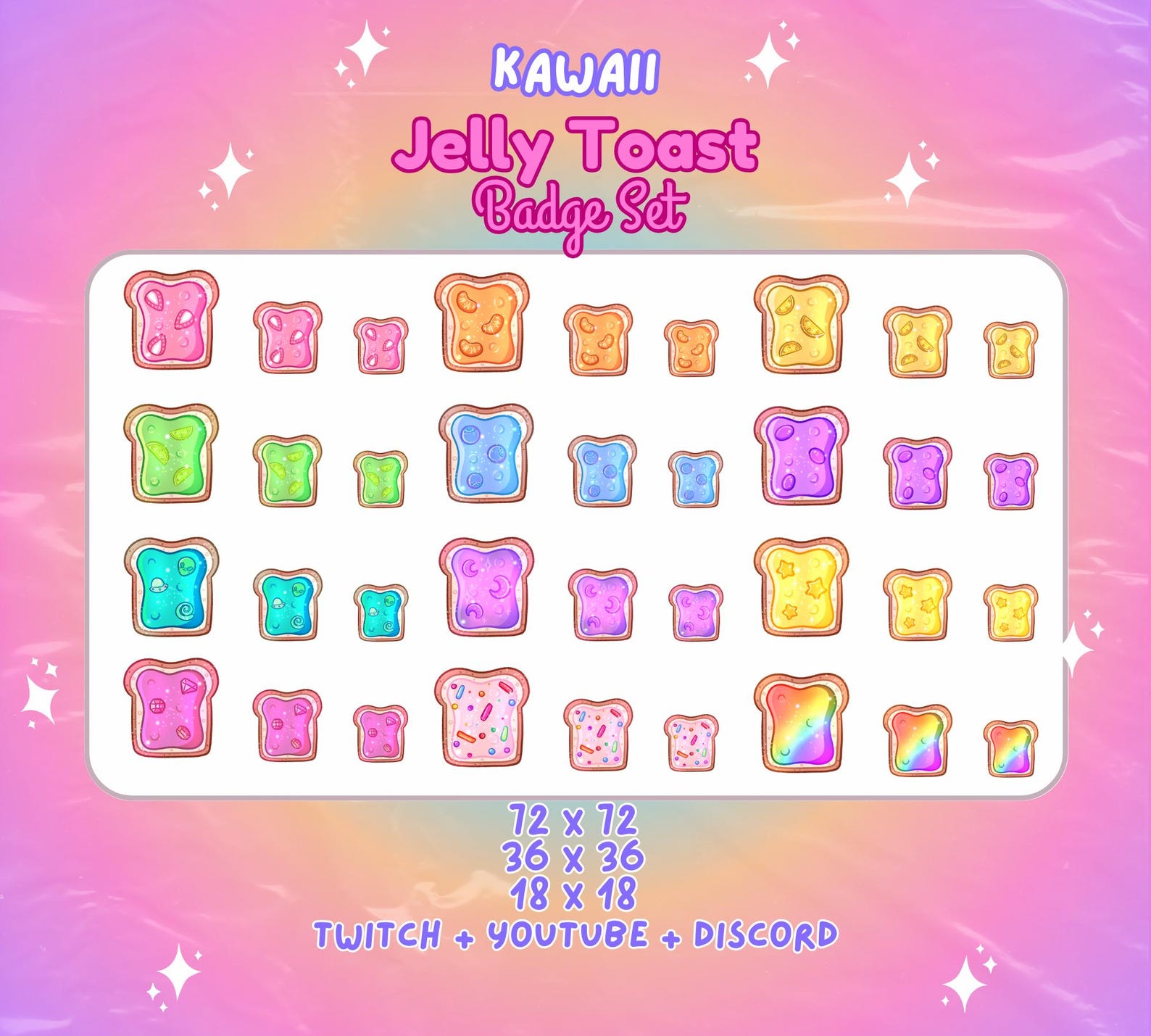 Jelly Toast Badge Set Twitch Youtube Discord Streams - Etsy