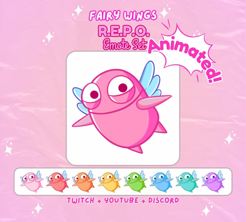 R.E.P.O Fairy Wings Animated Emote Twitch Youtube Discord Streams - Etsy