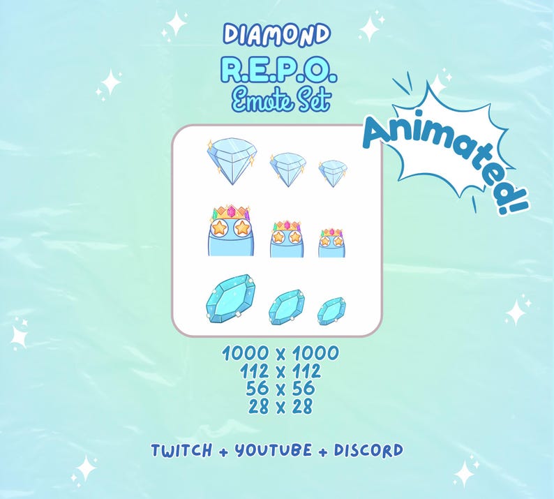R.E.P.O Diamond Animated Emote Set Twitch Youtube Discord Streams - Etsy