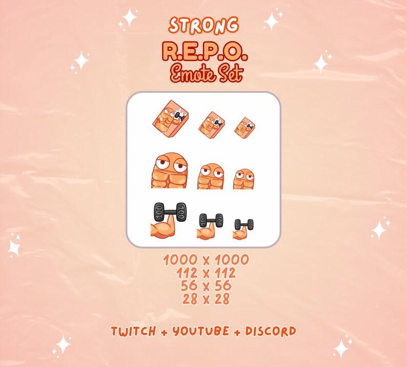 R.E.P.O Strong Animated Emote Set Twitch Youtube Discord Streams - Etsy