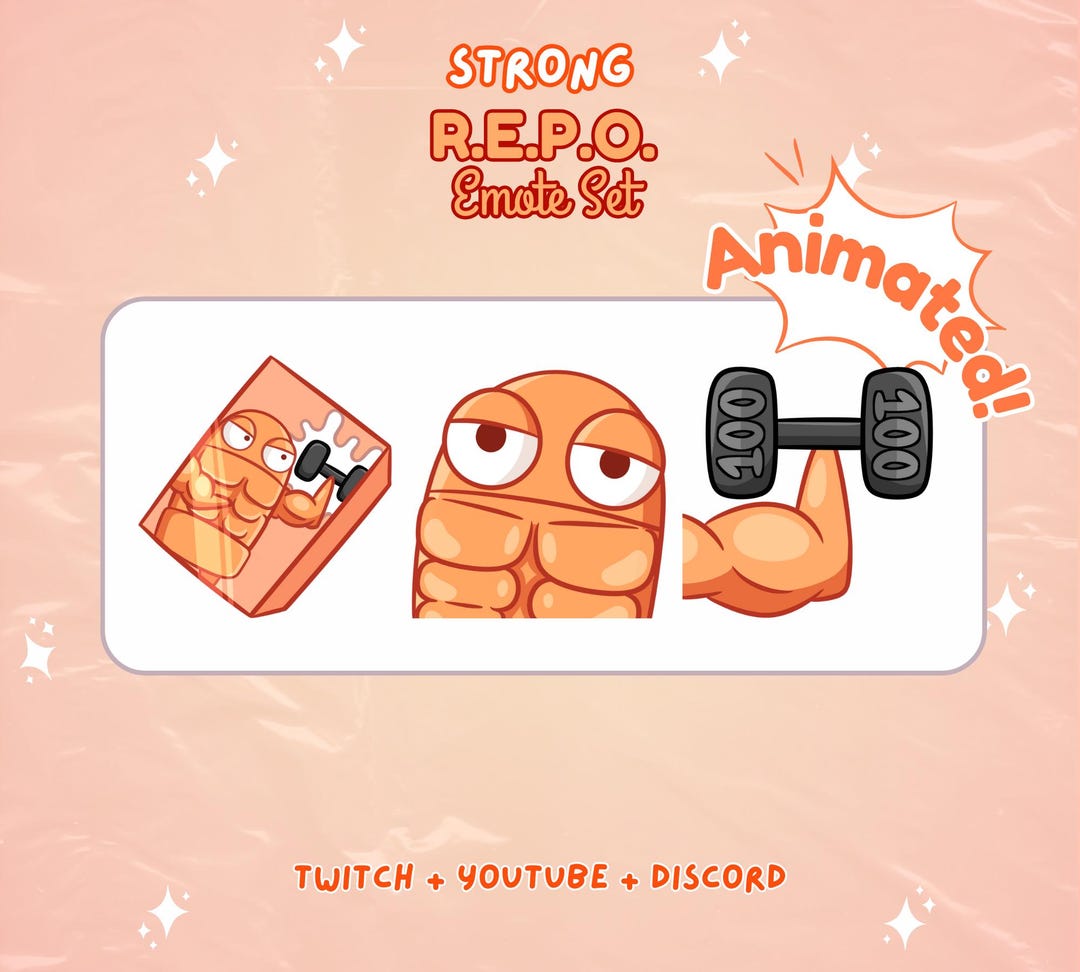 R.E.P.O Strong Animated Emote Set Twitch Youtube Discord Streams - Etsy