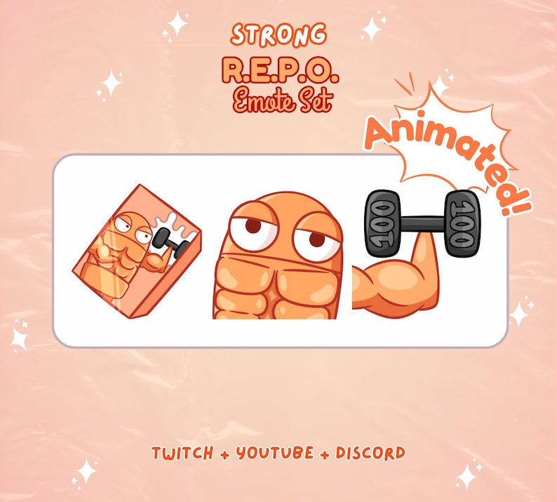 R.E.P.O Strong Animated Emote Set Twitch Youtube Discord Streams - Etsy