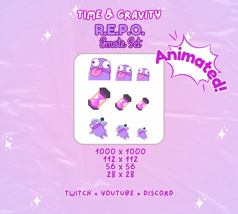 R.E.P.O Time & Gravity Animated Emote Set Twitch Youtube Discord Streams - Etsy