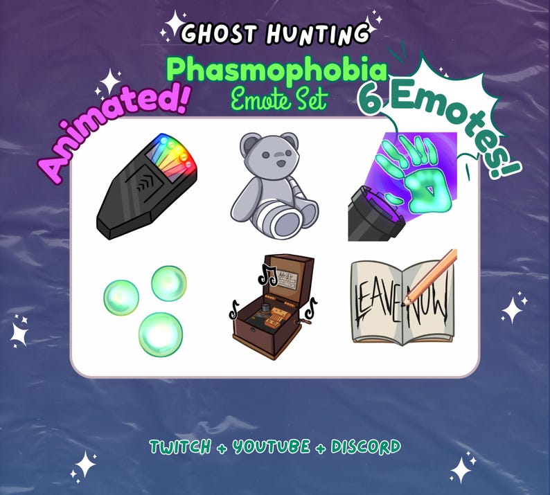 Animated Phasmophobia Ghost Twitch Youtube Emote Set - Etsy