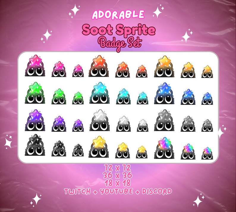 Soot Sprites Badge Set Twitch Youtube Discord Streams - Etsy