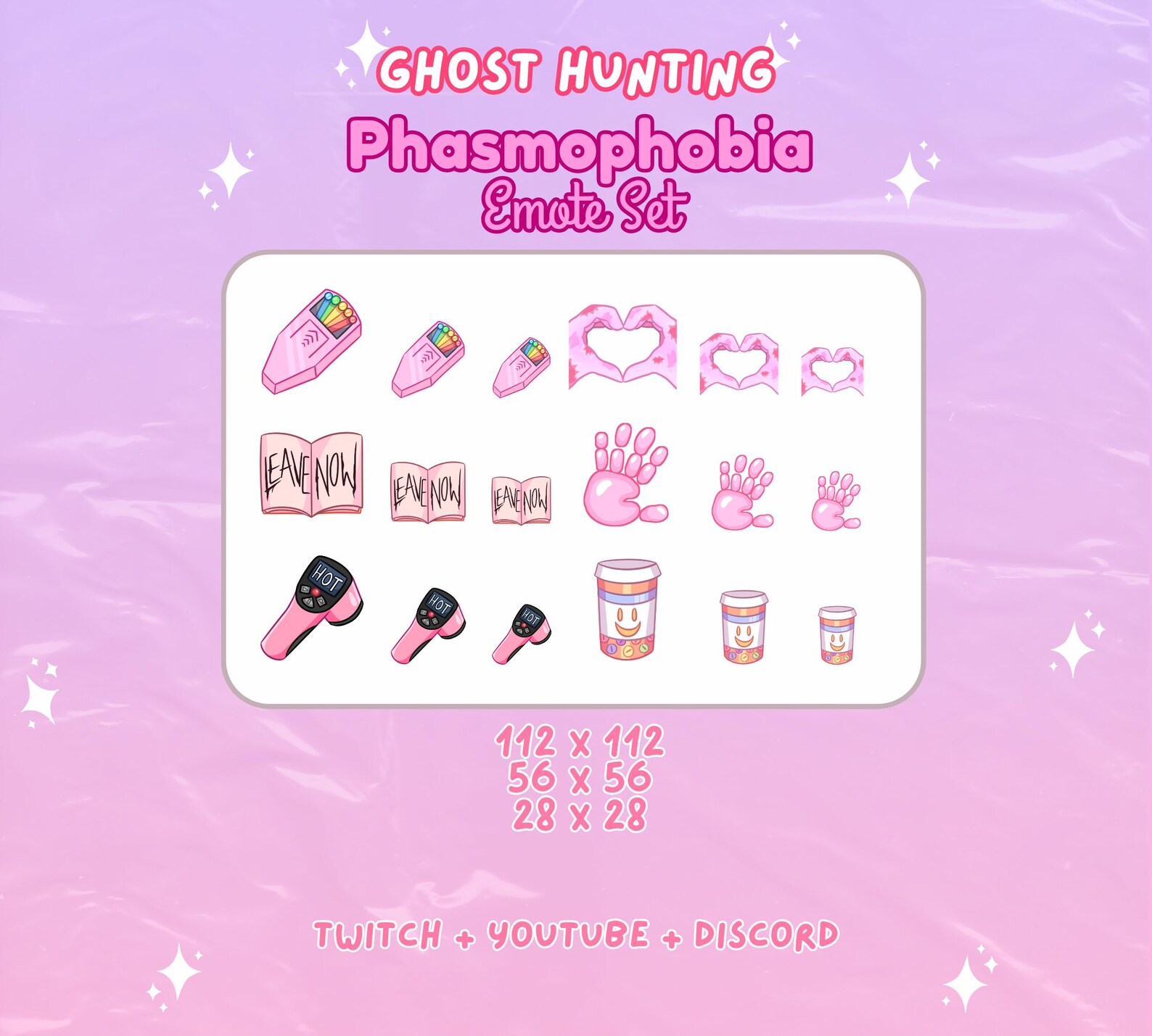 Phasmophobia Pink Ghost Twitch Youtube Emote Set - Etsy