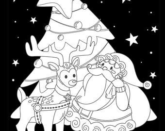 100 Kids Christmas Coloring Pages santa, Snowman, Reindeer, Elves, and ...