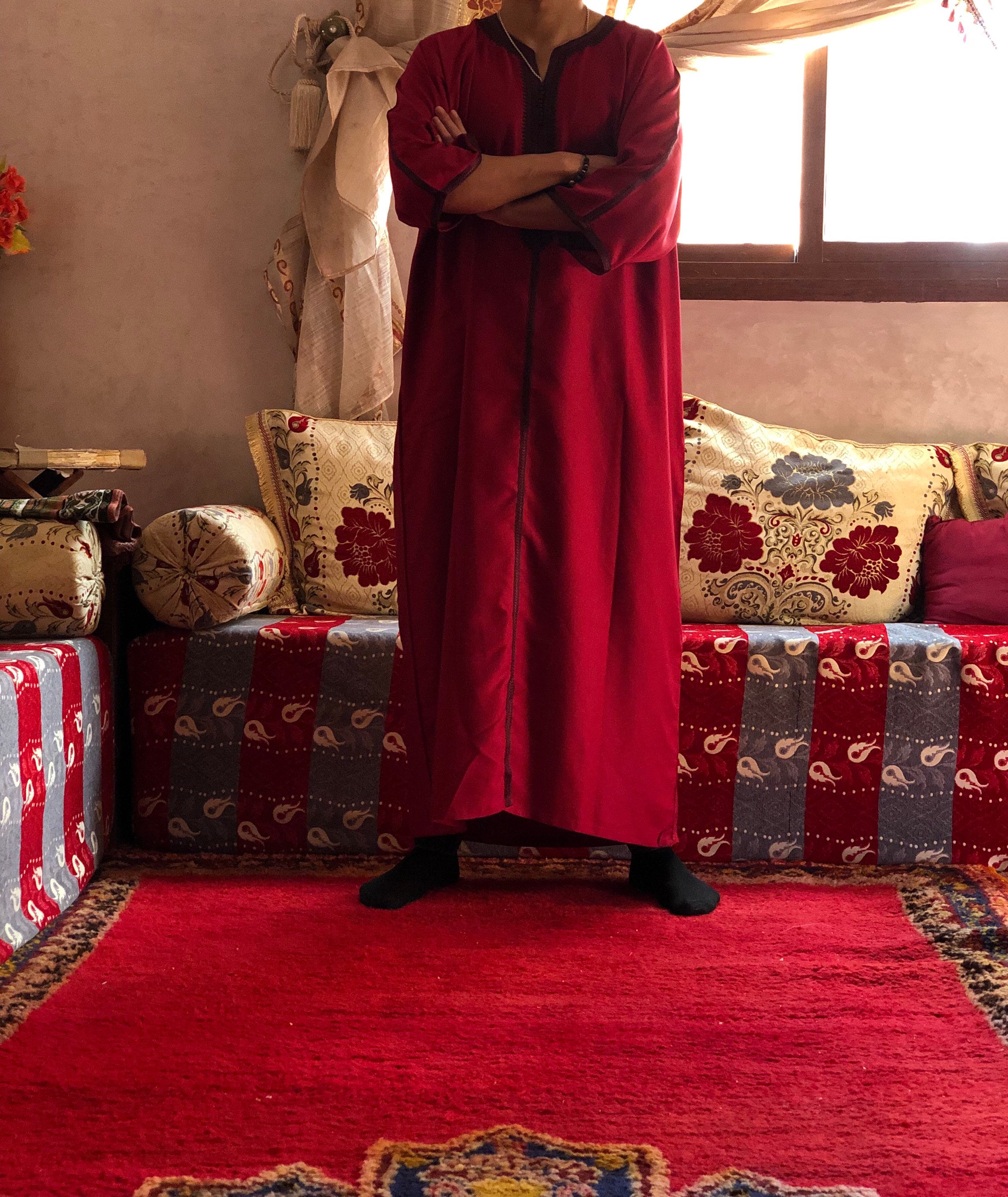 Morocco Kaftan Men Traditional Costume Dishdasha Arabe Kameez Gandoura Amazigh Djellaba For