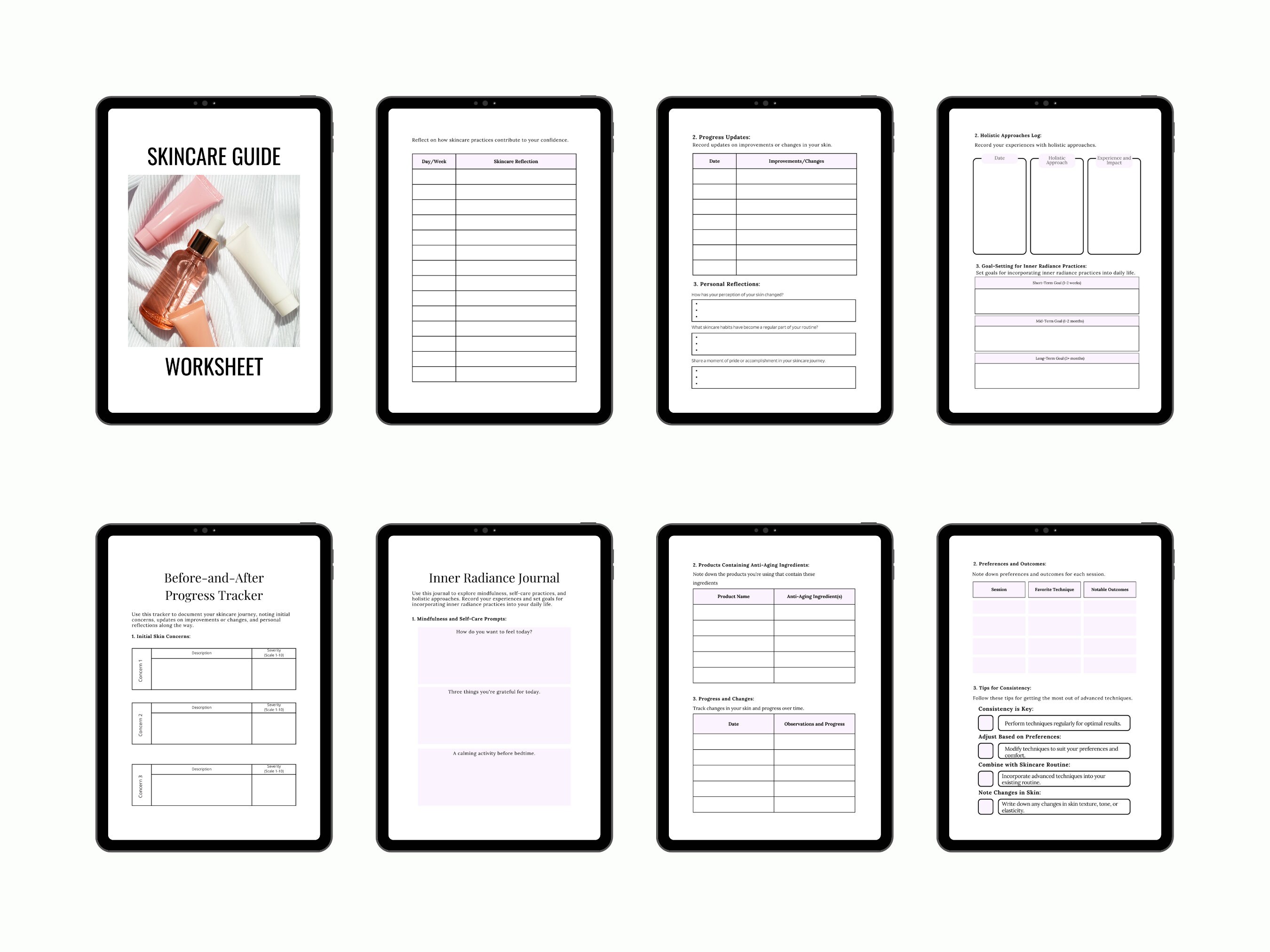 Skincare Guide Worksheet Skincare Templates Skincare Planner Beauty ...