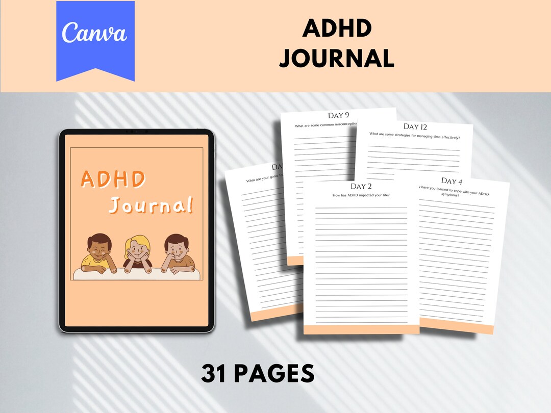Adhd Journal Adhd Printable Adhd Organizer Adhd Self-care Coaching Tool ...