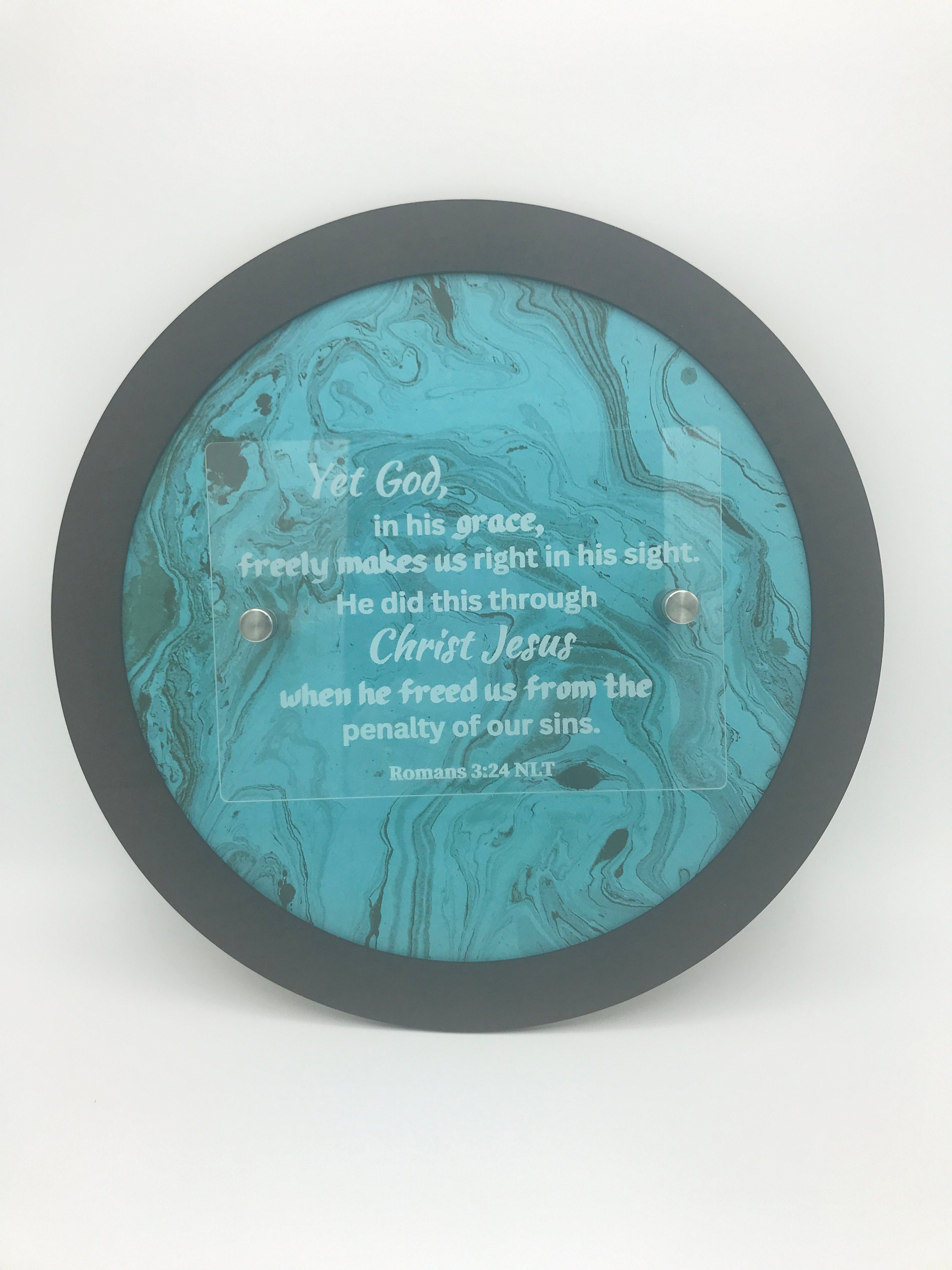 God's Grace Scripture Verse Romans 3:24 Circle Wall Decor Baltic Birch ...