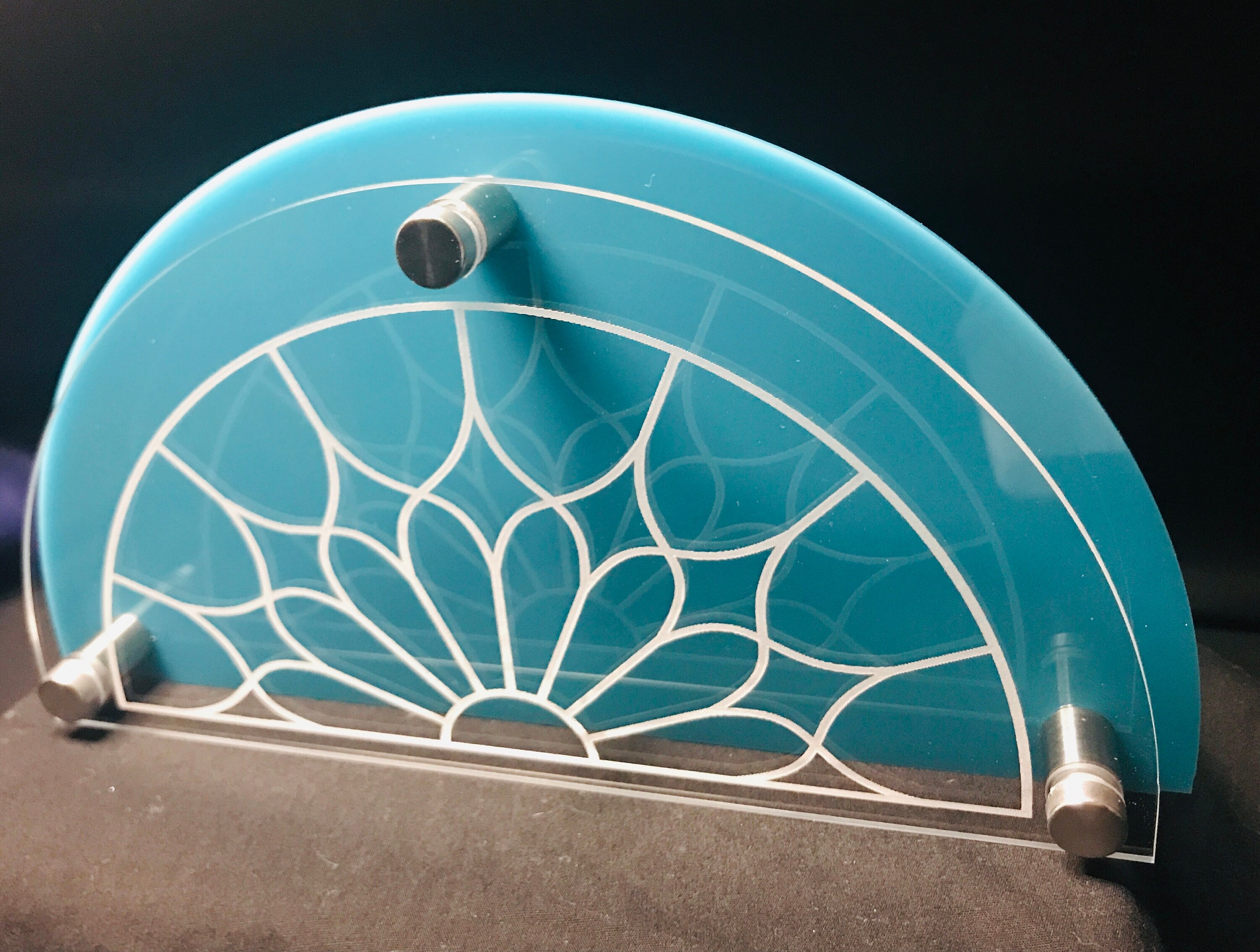 Victorian Window Semi Circle Pattern Engraved on Acrylic Mantel Display ...