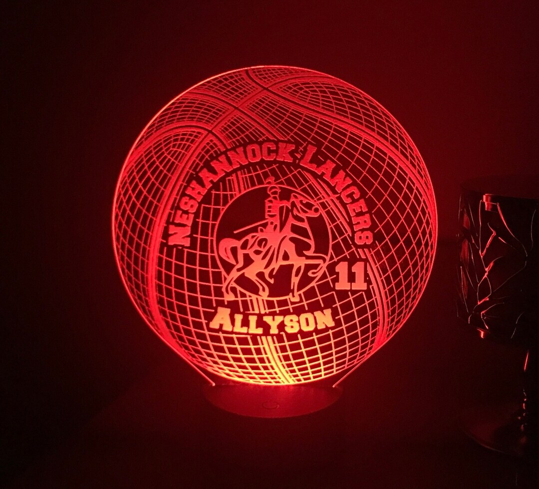 3D Basketball Personalized Team Player Acrylic Edge Lit Display - Etsy