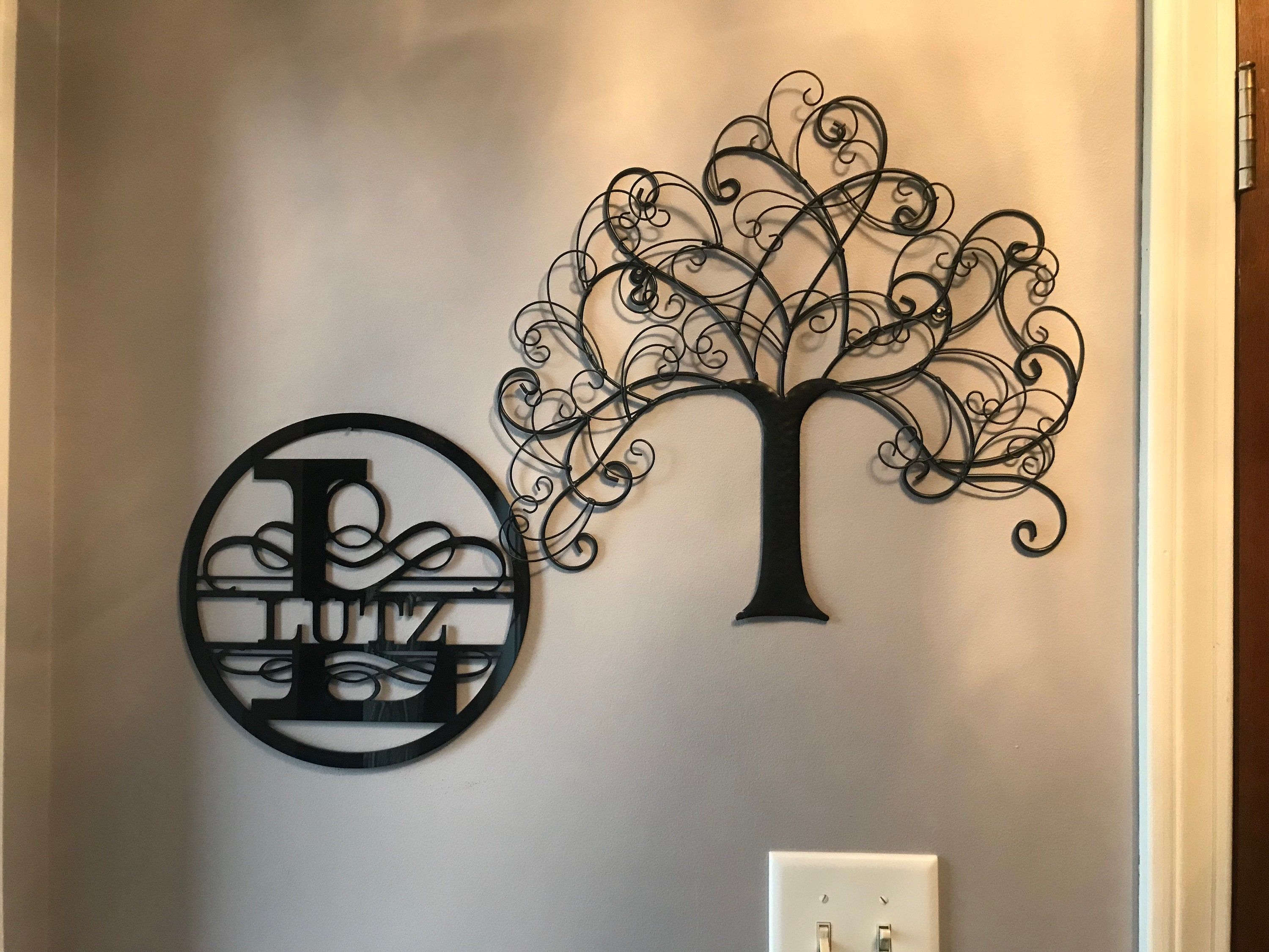 Acrylic Monogram Name Circle Sign - Etsy