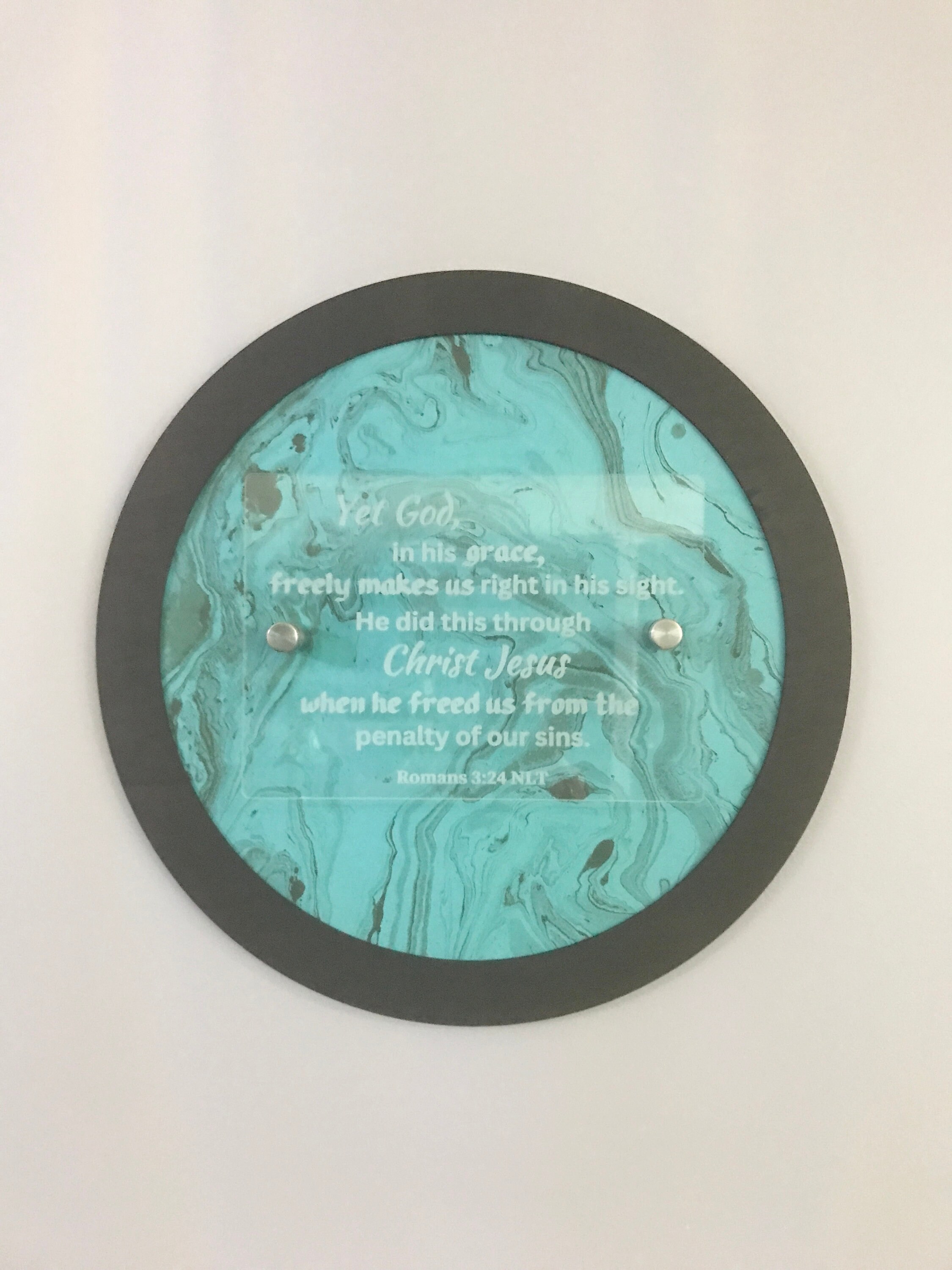 God's Grace Scripture Verse Romans 3:24 Circle Wall Decor Baltic Birch ...