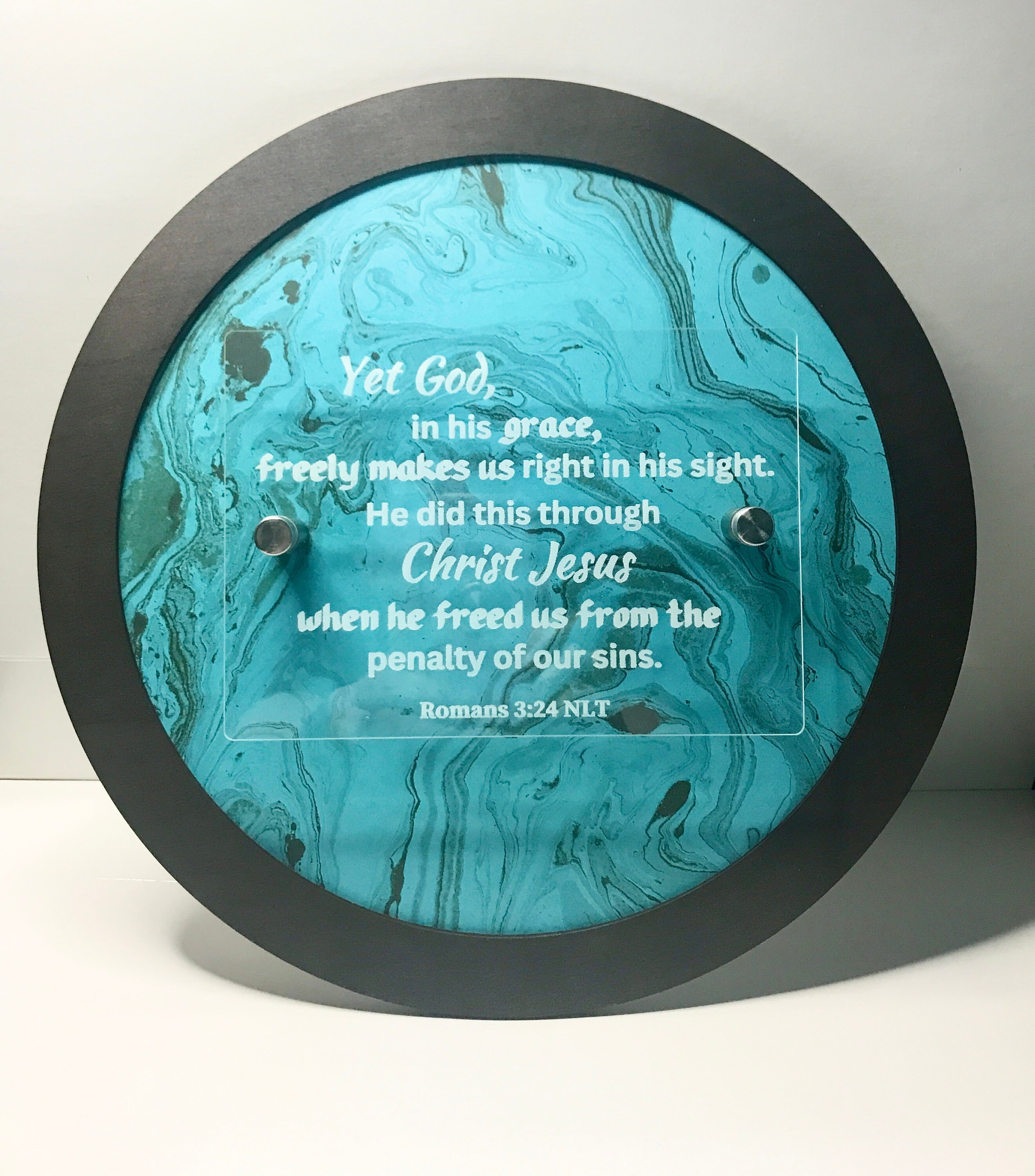 God's Grace Scripture Verse Romans 3:24 Circle Wall Decor Baltic Birch ...