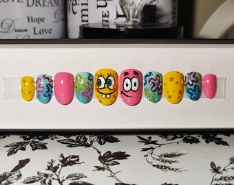 Spongebob Press on Nails | Etsy