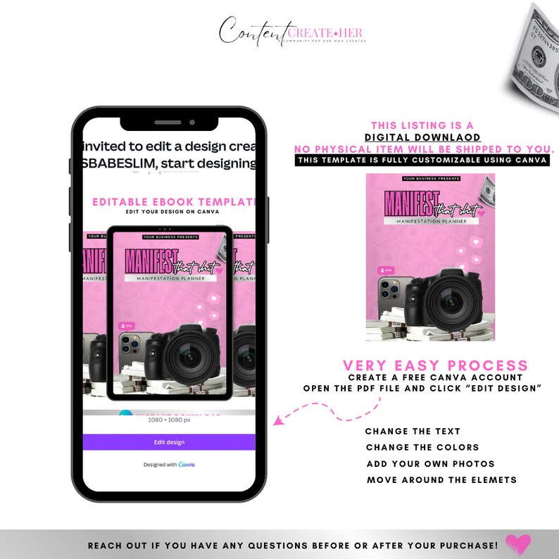 Ebook Cover Design, Ebook Cover Template, Canva Template, Editable ...
