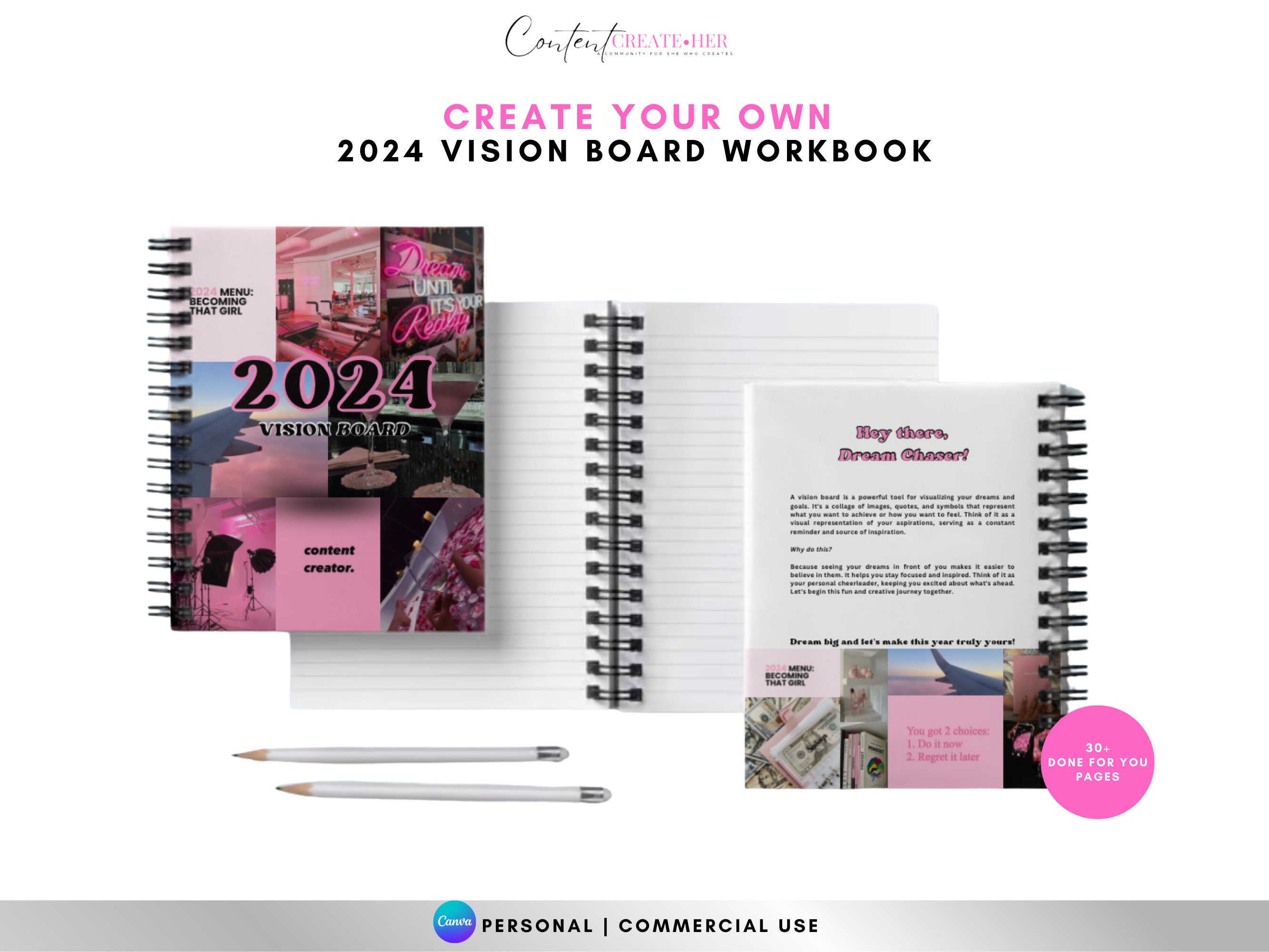 2024 PLR Vision Board Workbook, Vision Board Bingo, Printable PDF ...