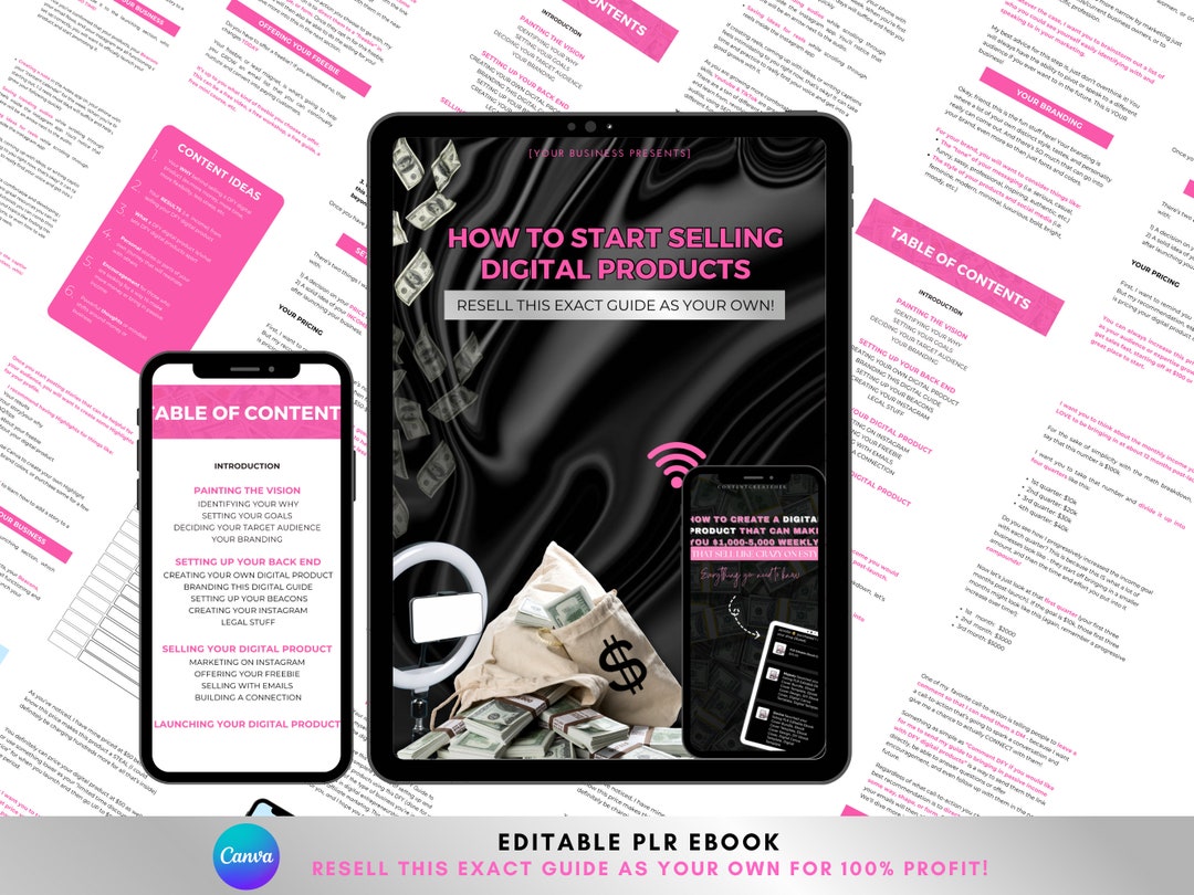 PLR Ebook Template, How to Start Selling Digital Products, Business, PLR, Ebook, Done for You ...