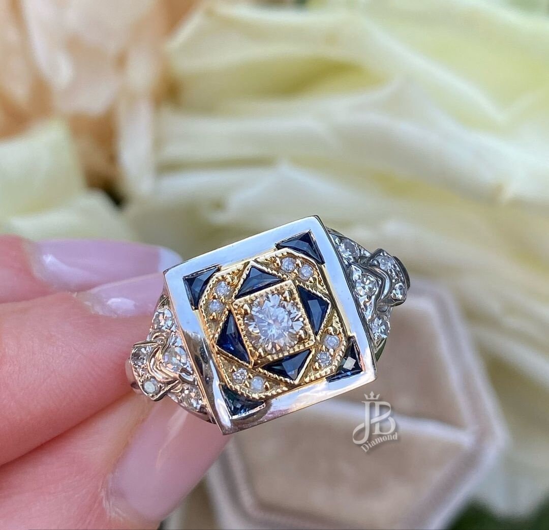 Stunning Art Deco Style 2.20 Ct White Round Cut Diamond With Bugatti ...