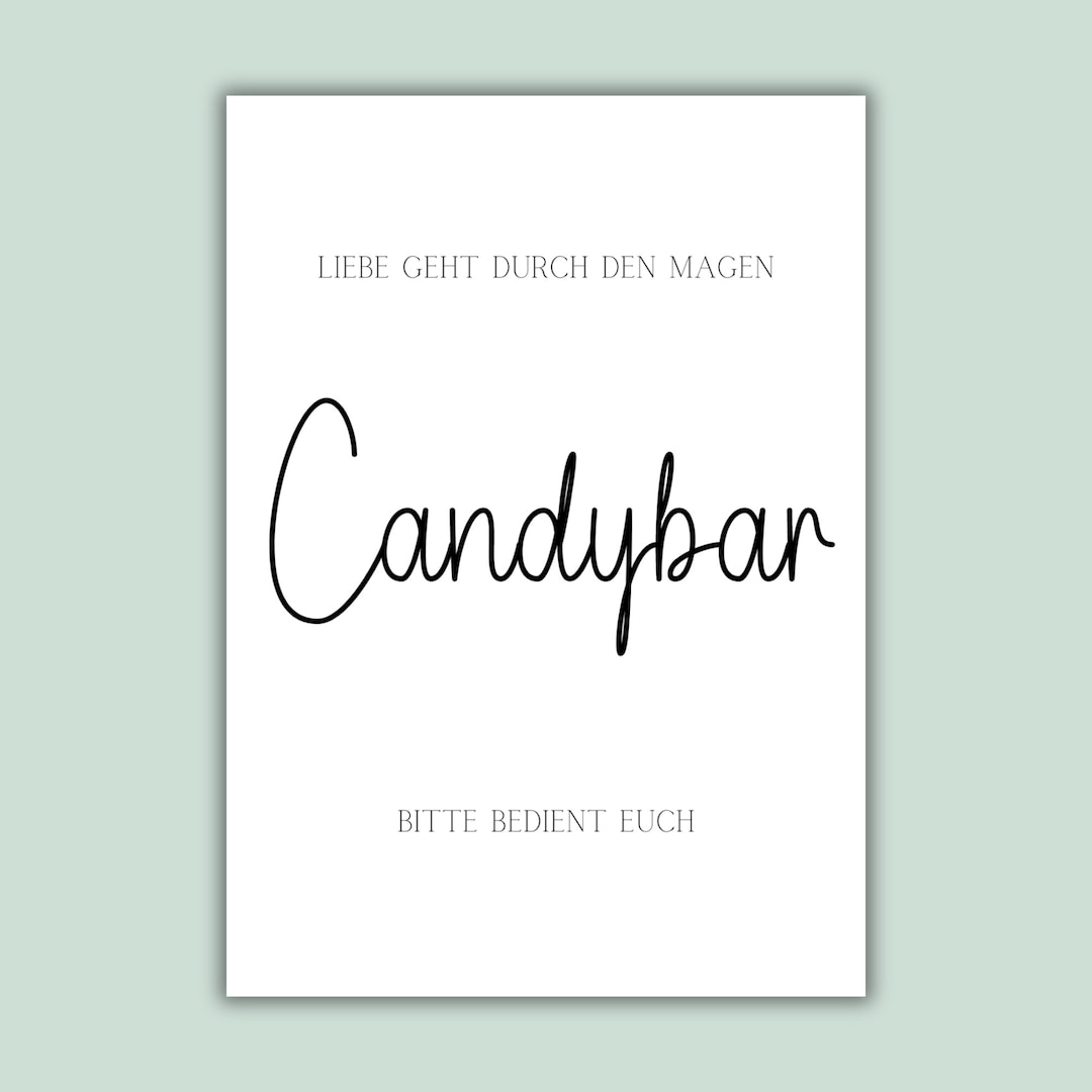 Candybar Schild Zum Selbst Ausdrucken | Hochzeitsschild, Candybar ...