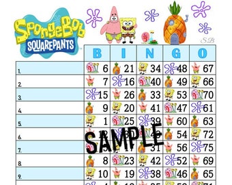 Spongebob Bingo Cards - Etsy