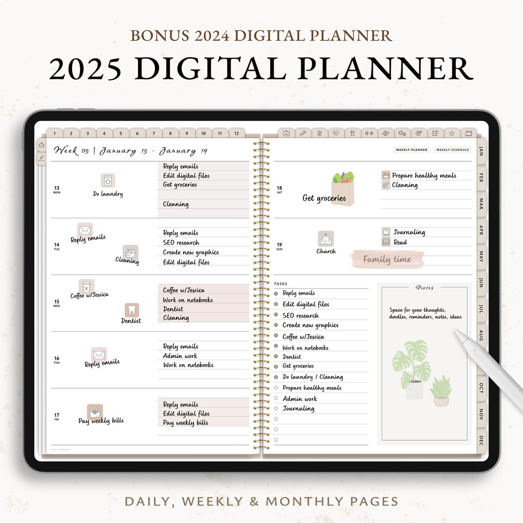Digital Planner, Daily Planner, Goodnotes Planner, Weekly Planner ...