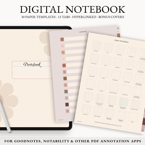 Digital Notebook Goodnotes Notebook Notability Notebooks With - Etsy