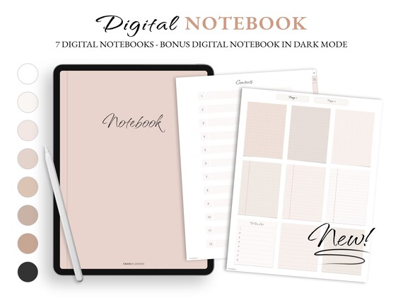 Digital Notebook Goodnotes Notebook Notebooks With Tabs - Etsy