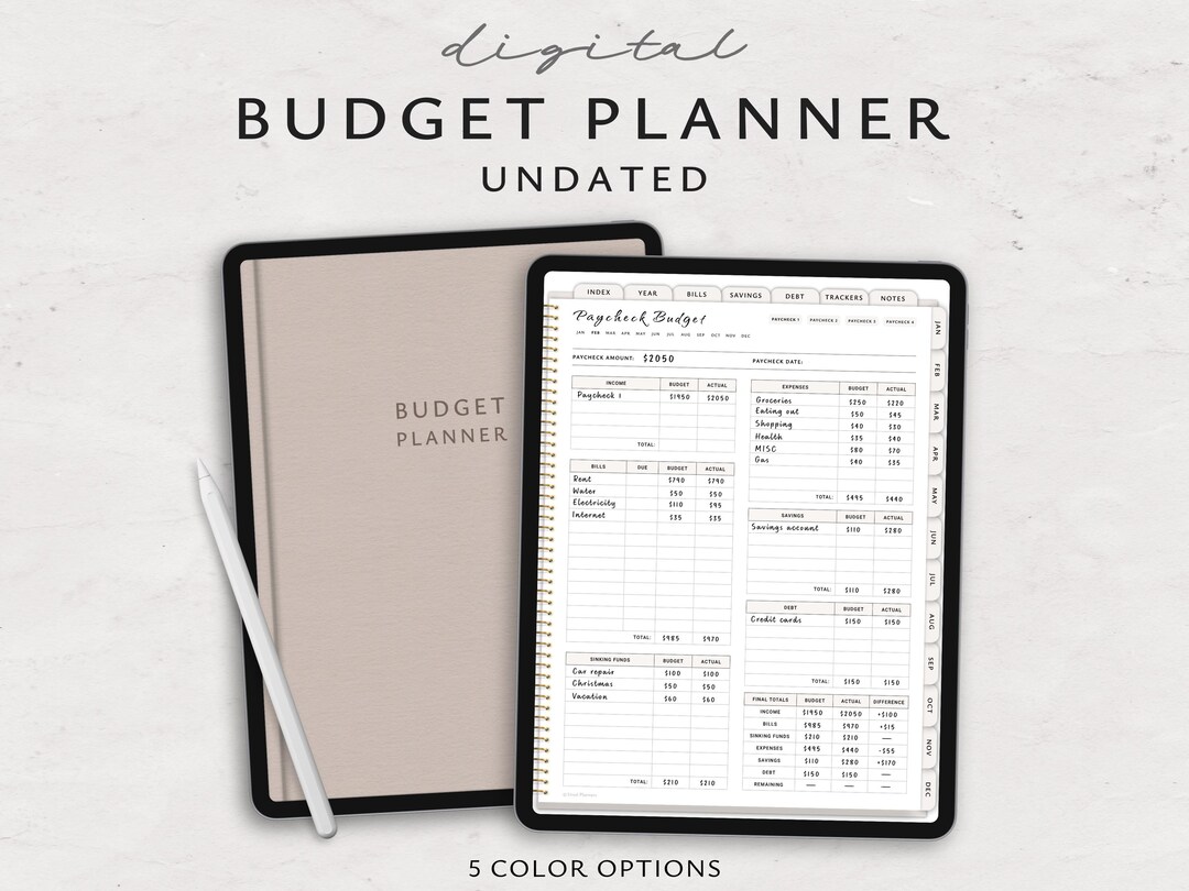Digital Budget Planner: Paycheck, Monthly, Savings Trackers (goodnotes ...