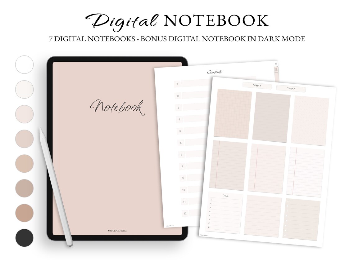 Digital Notebook Goodnotes Notebook Notebooks With Tabs - Etsy