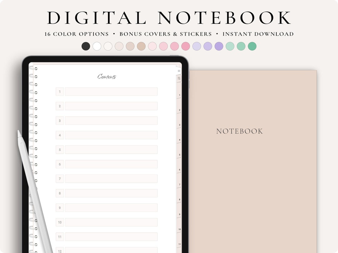 Digital Notebook Goodnotes Notebook Notebooks With Tabs - Etsy