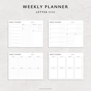 Minimalist Undated Weekly Planner Printable: A4/letter PDF (instant ...