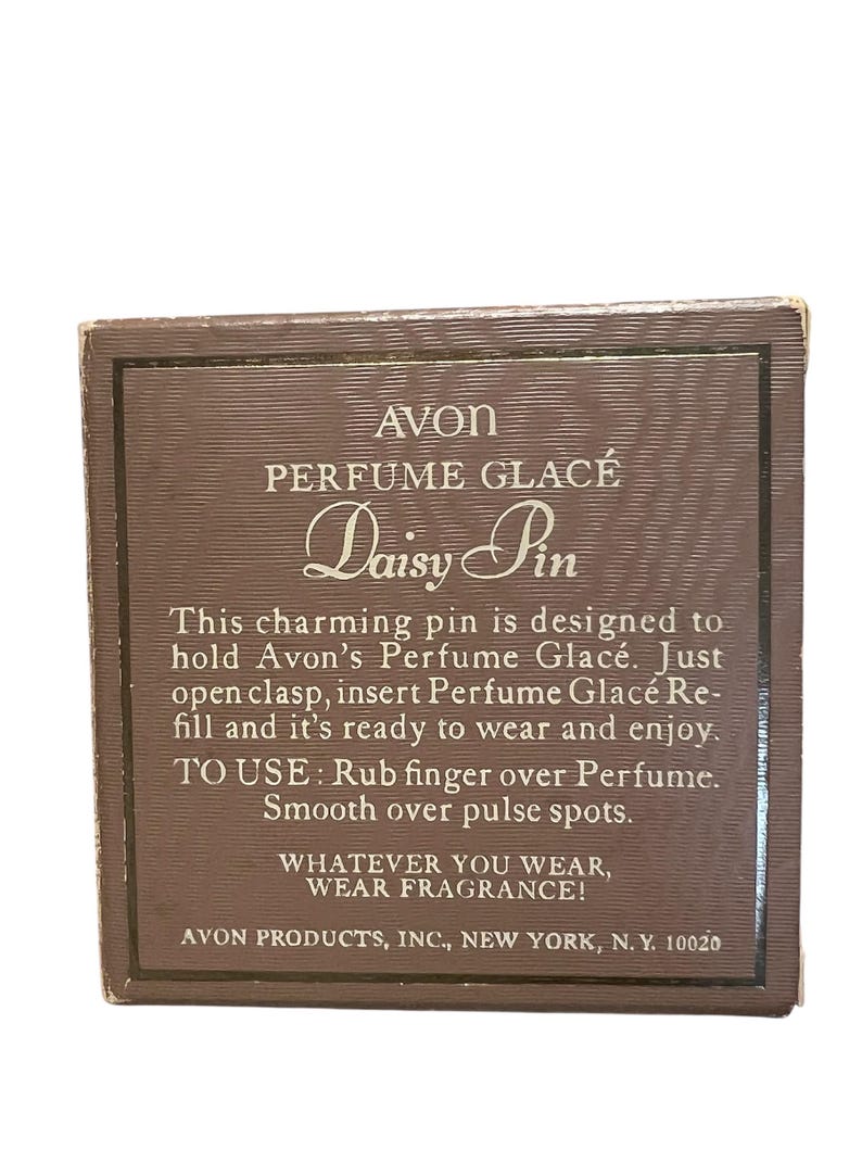 Avon Daisy Pefume Brooch/pin-original Box - Etsy