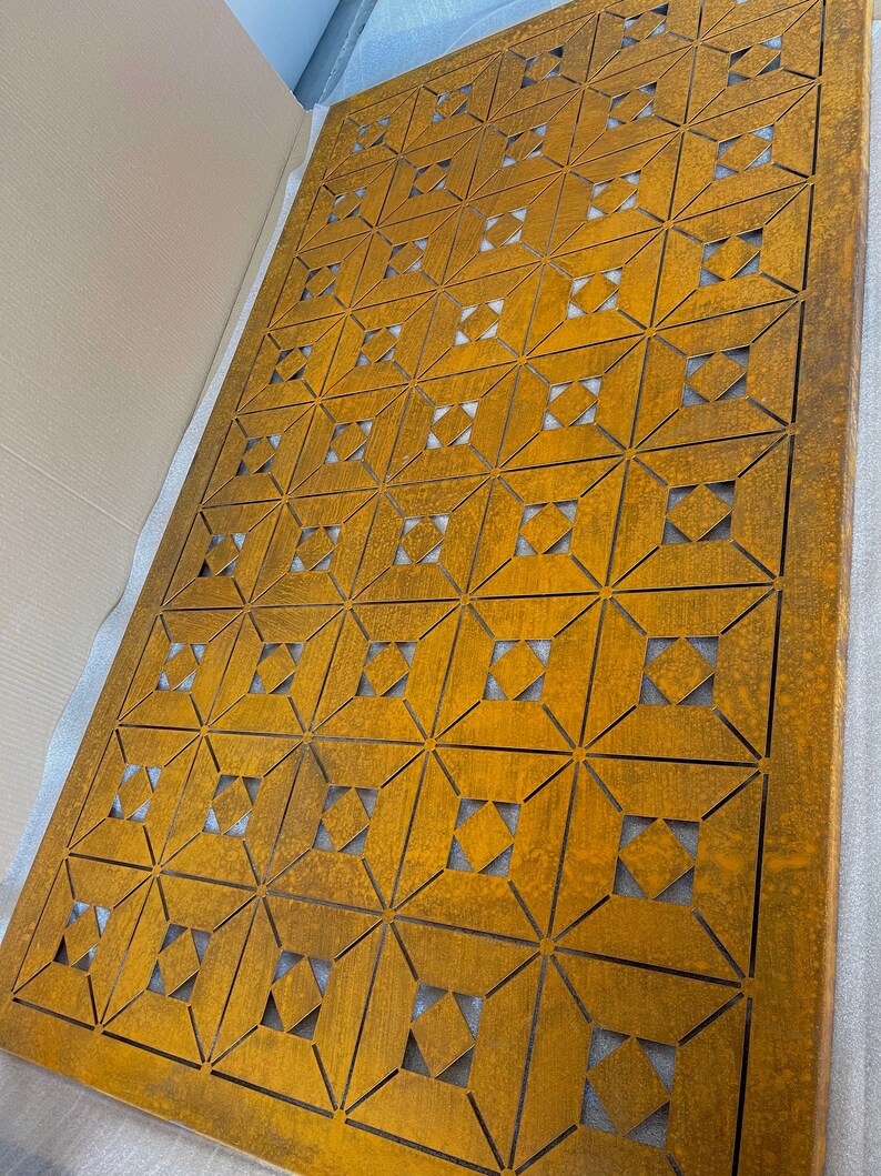 Corten, Garden Screen in Botanical Design, Rustic Decorative Screen ...